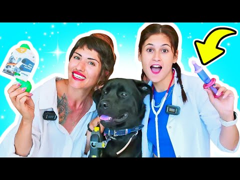 Ayşe ve Ümit ile veteriner oyunları! Köpek Black'e aşı yapıyoruz! Eğitici videolar