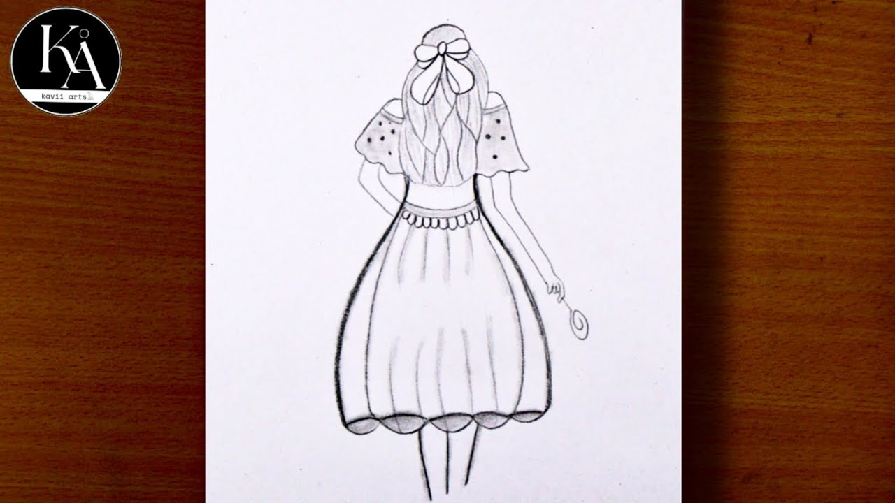How to draw a girl back side || easy drawing for beginners || step by ...