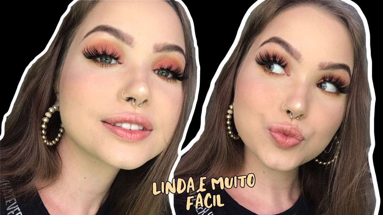 Make gringa laranja - Usando produtos baratinhos! - YouTube