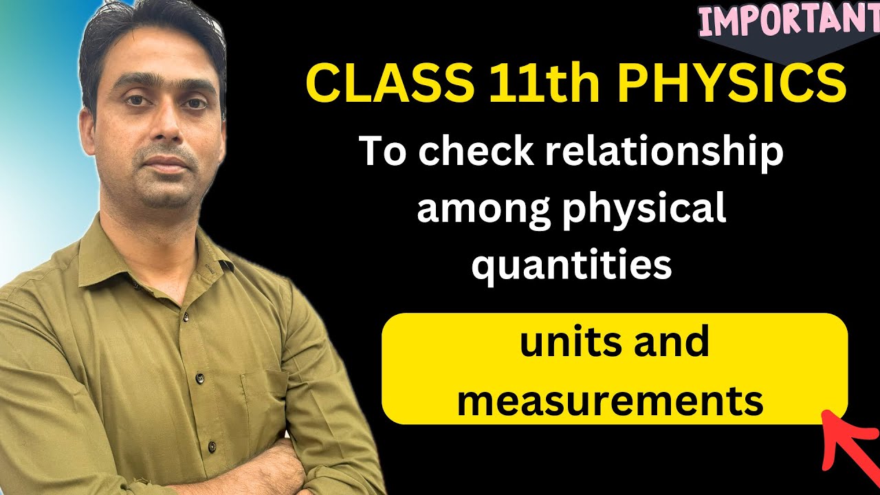 To check relationship among physical quantities| Class 11 physics ...