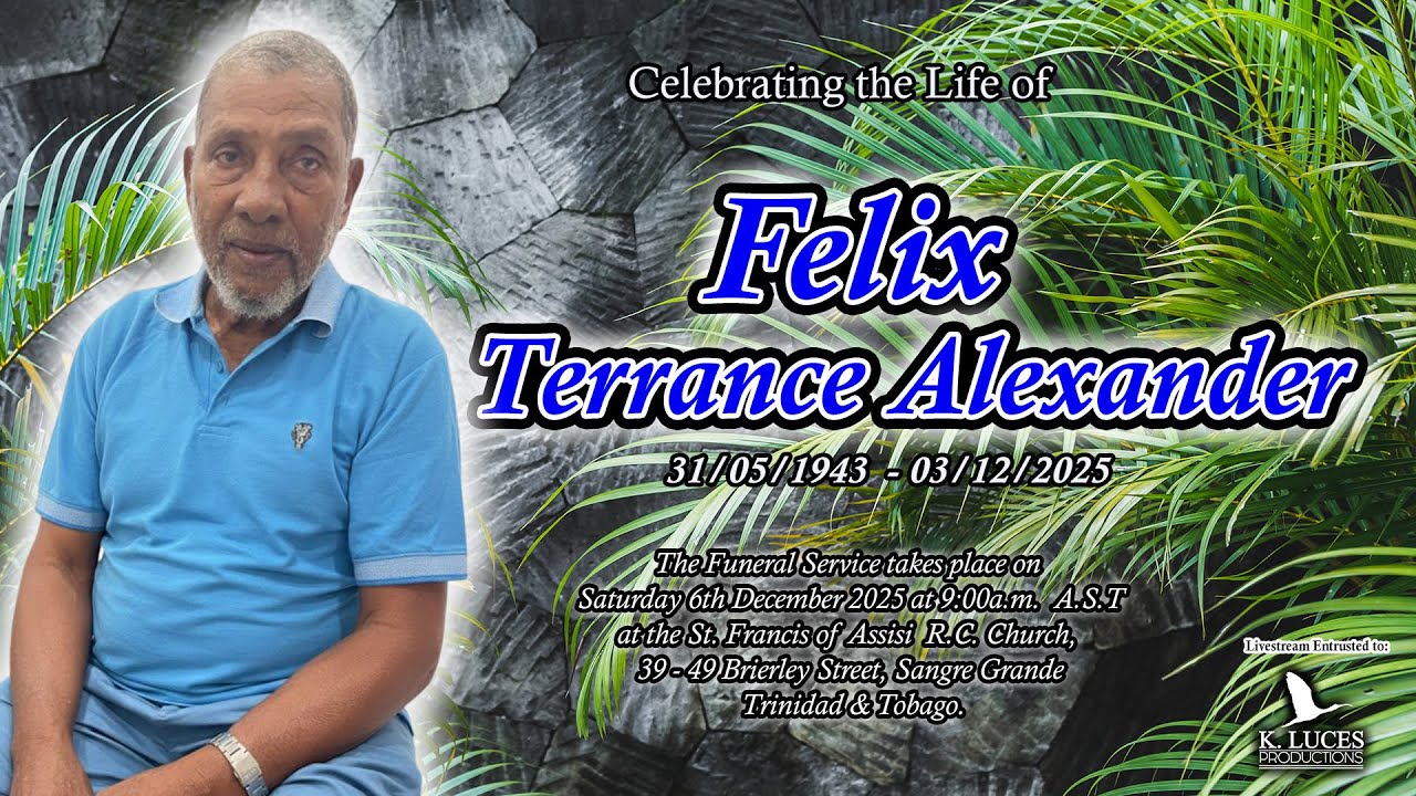 Funeral Service of Felix Terrance Alexander - YouTube