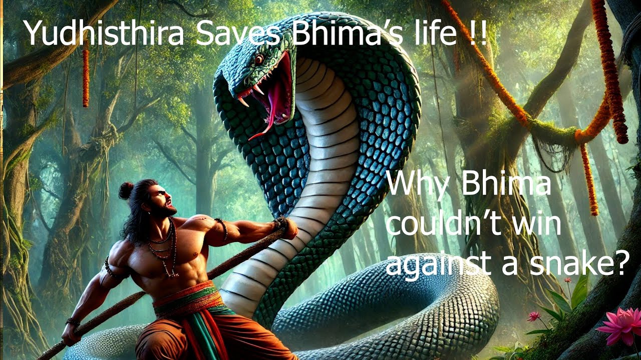 Yudhisthira Saves Bhima’s life | Why Bhima couldnt win against a snake ...