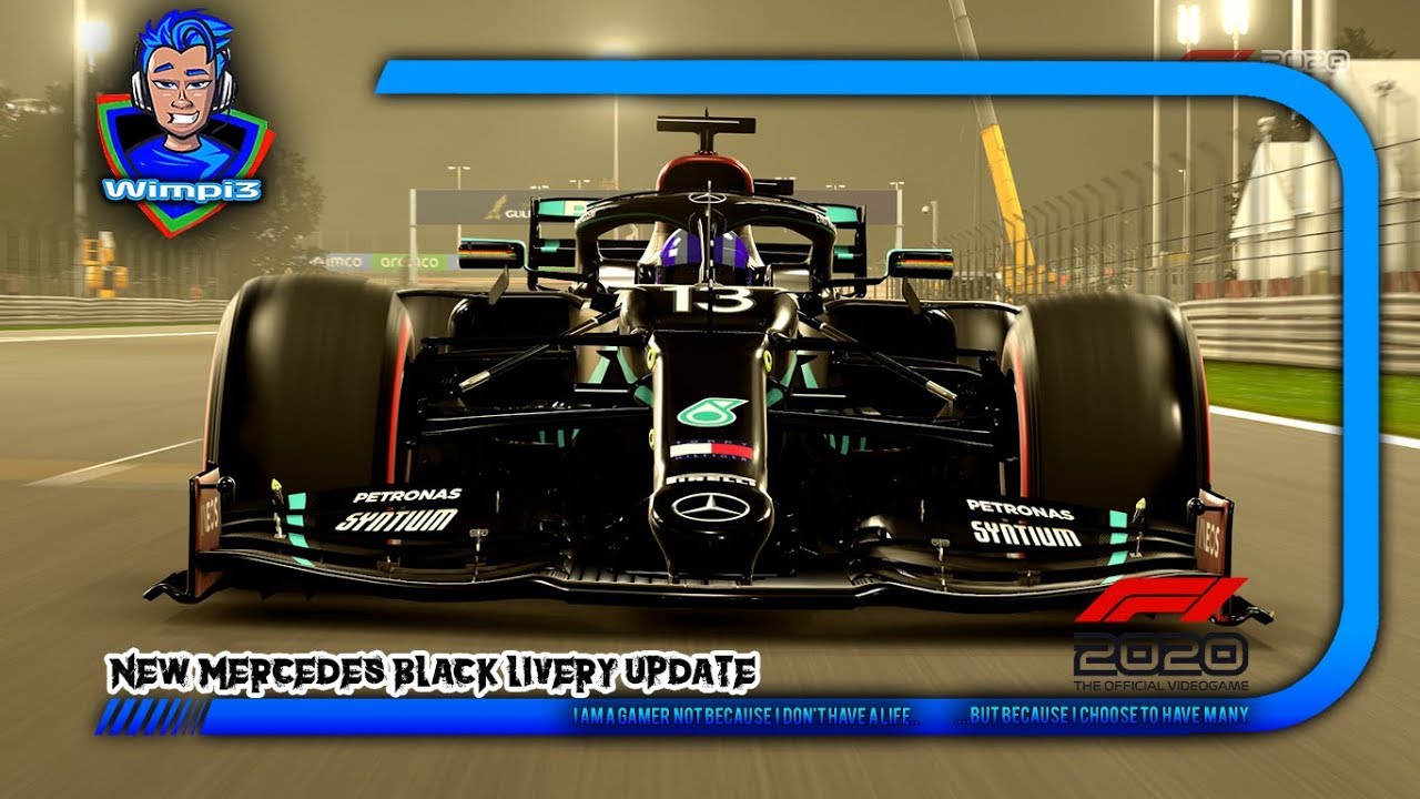 F1 2020 | New Black Mercedes Livery on Bahrain Night Time - YouTube
