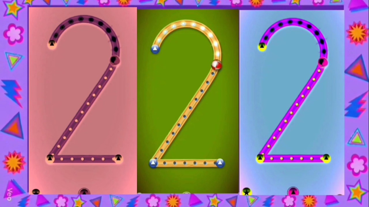 LetterSchool Number Tracing 1-2, Different Colors 3x Videos For Kids ...