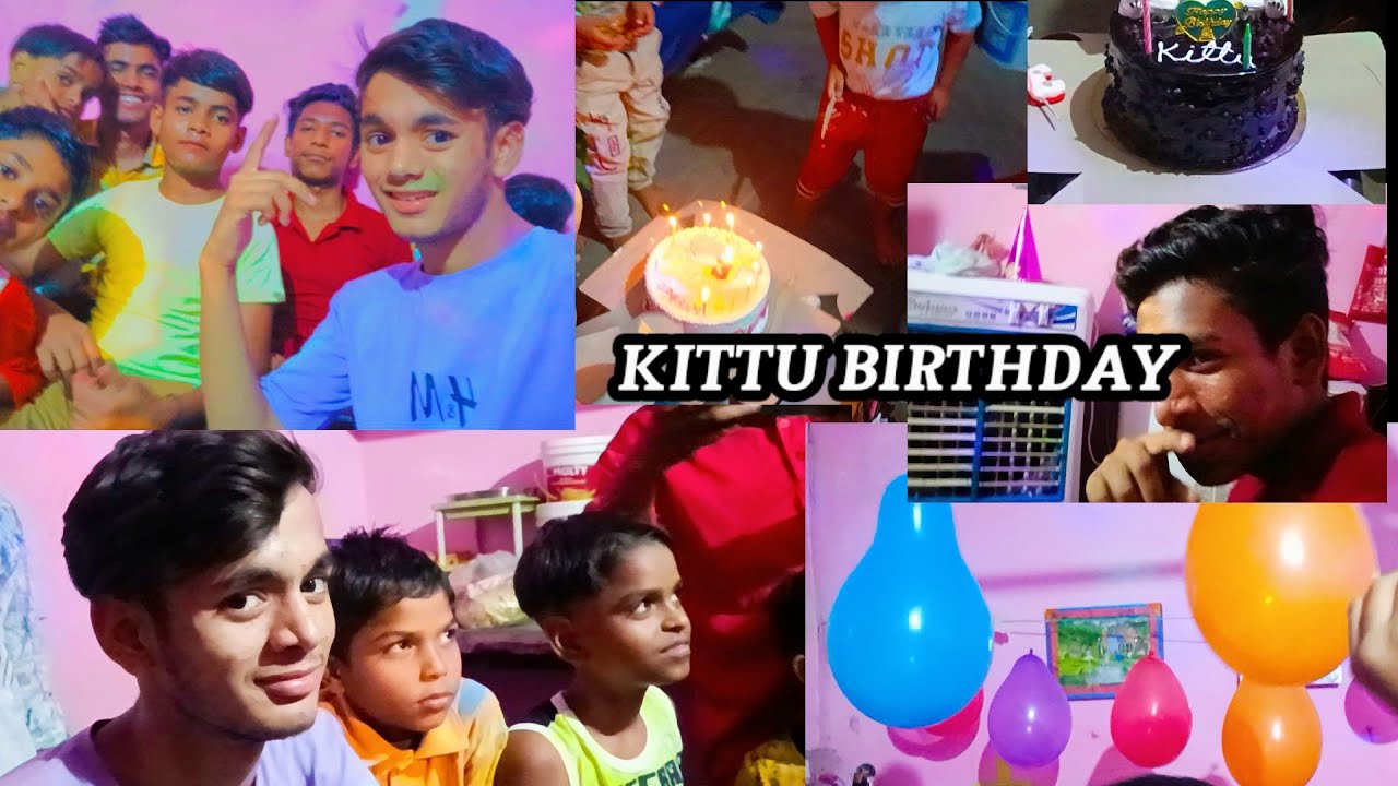 Tiny Boy Birthday | Kittu | At Home | Cut 3 Cake | After Eating Food ...