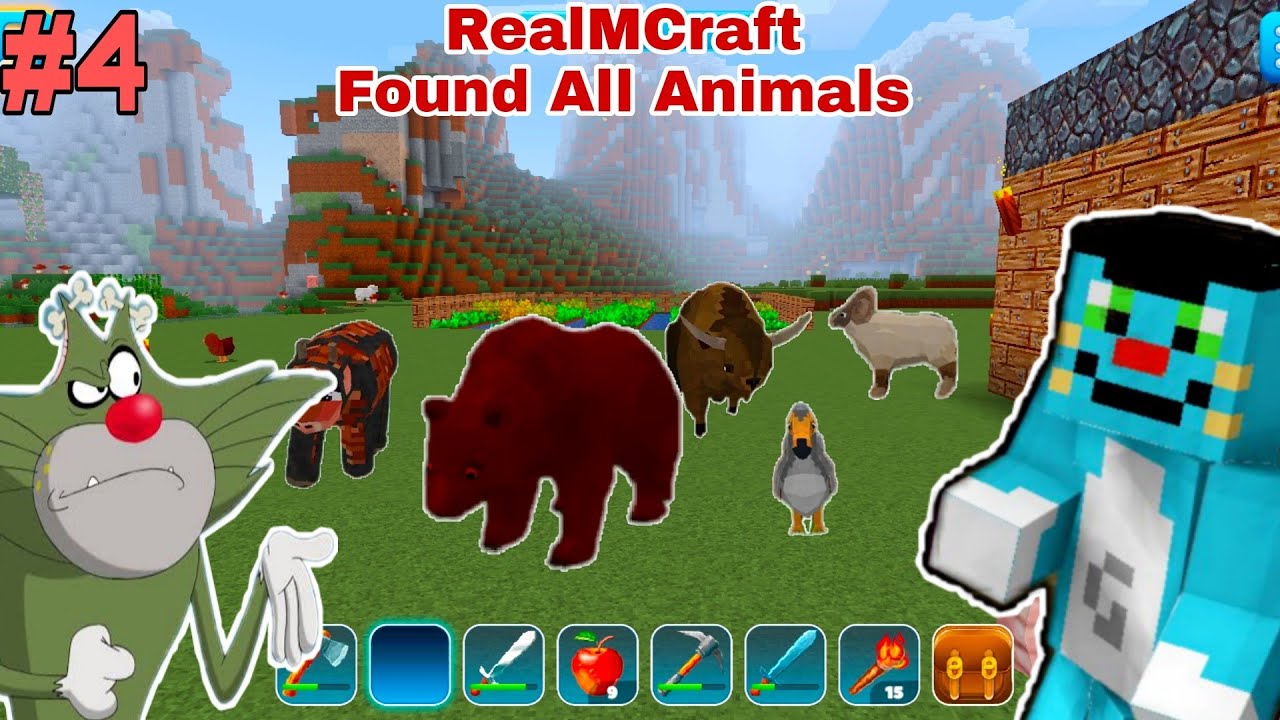 #4) Realmcraft Found All Animals Oggy And Jack Voice Gameplay - YouTube
