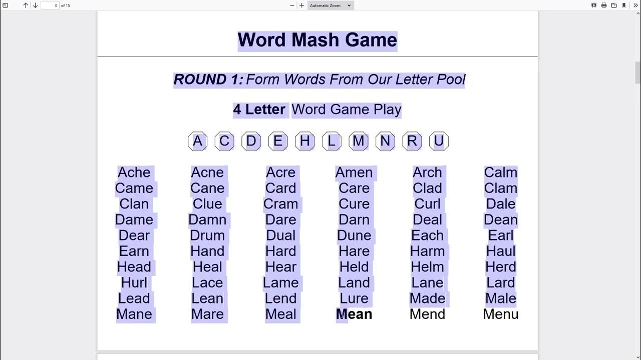 2022-10-17 - Word Mash Game - YouTube
