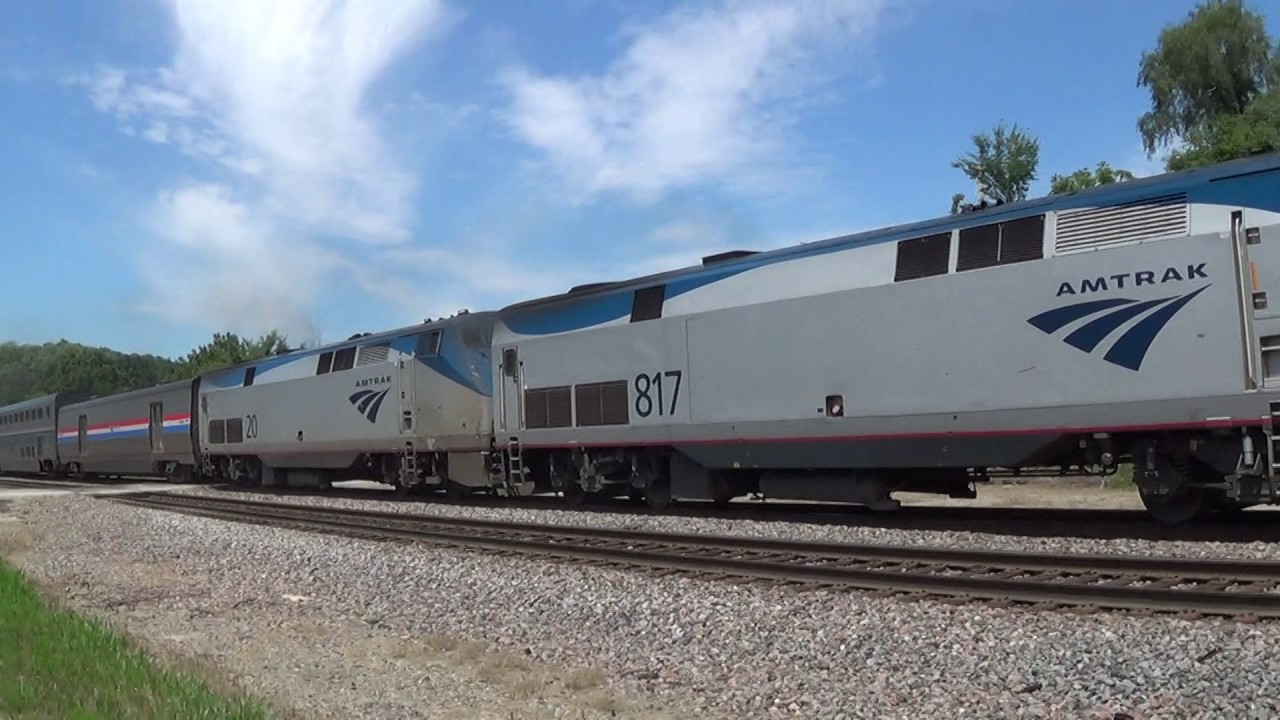 P40 Leads Amtrak #6 on Left Track - YouTube