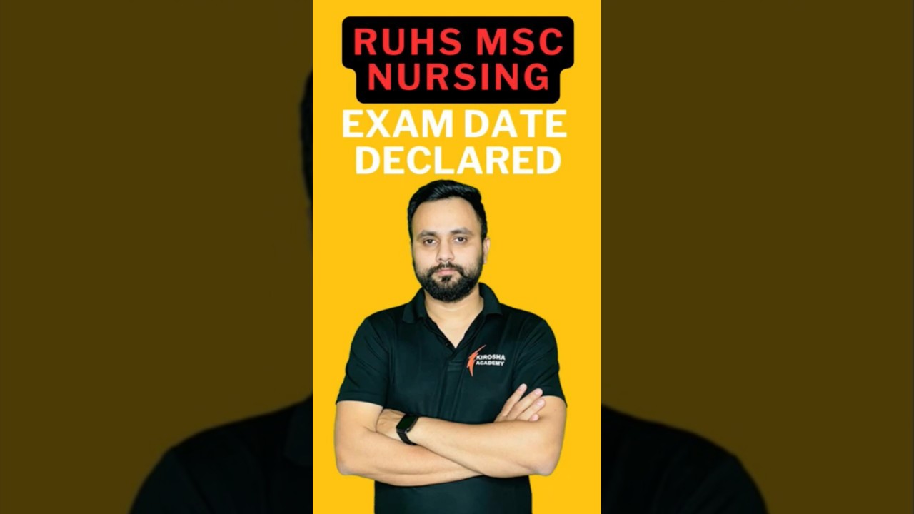 RUHS MSC NURSING ENTRANCE EXAM DATE DECLARED #MSC NURSING # ...