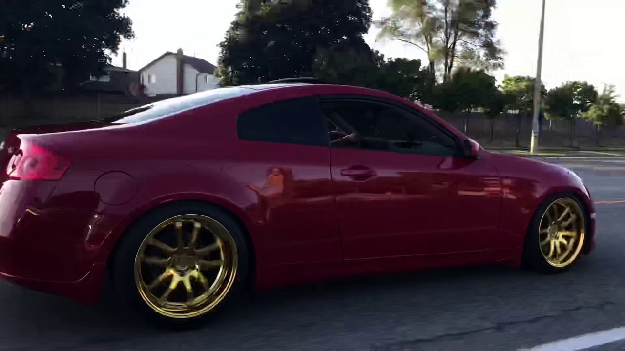 RED G35 Coupe w Aodhan Wheels DSO2 - YouTube