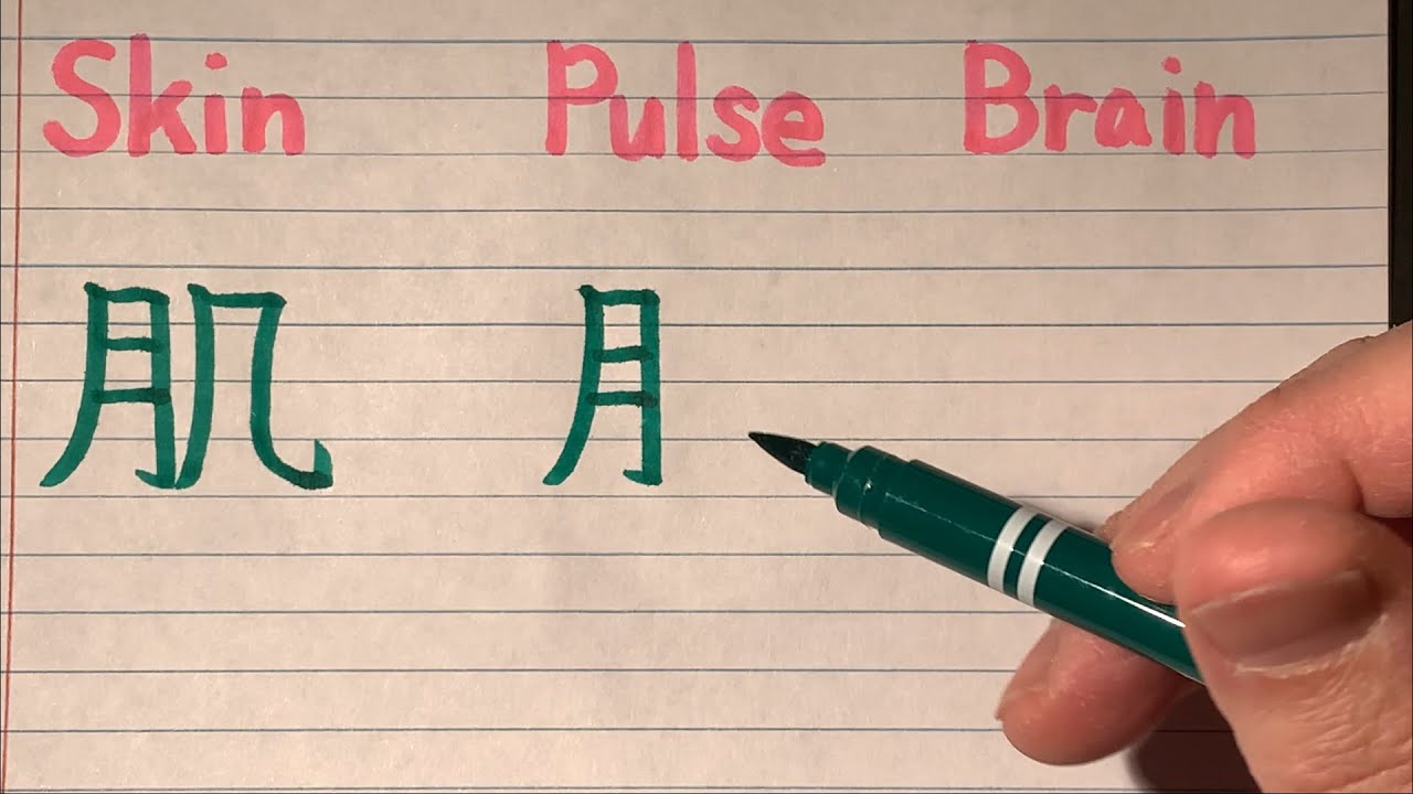 Learn Kanji Radical - 月 in Japanese writing with stroke order and ...