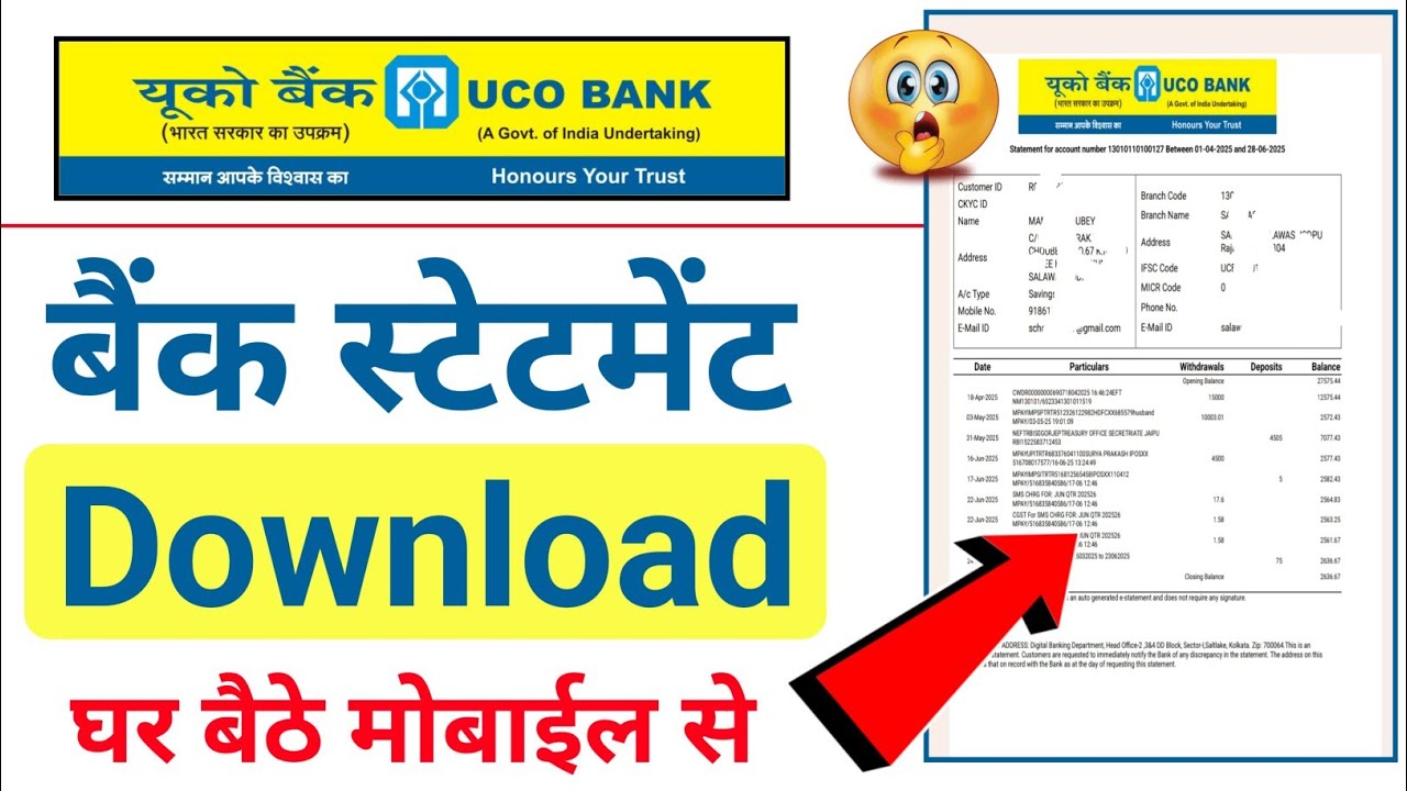 Uco bank statement kaise download kare online | how to download uco ...
