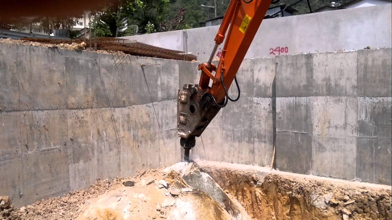 hitachi zaxis 200-3 hydraulic breaker - YouTube