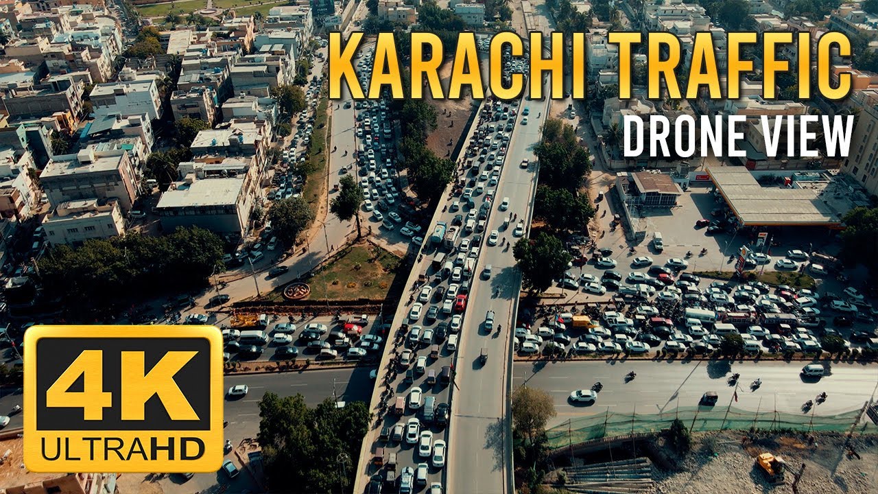 Karachi Traffic Drone View | Karachi Aerial Shot Cinematic Stock Footage - YouTube