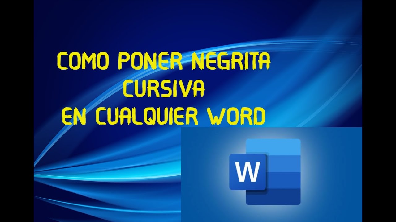 Como poner negrita cursiva en word - YouTube
