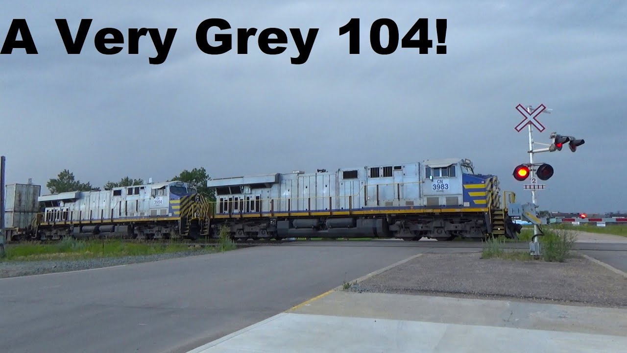 Two Citirail Units Lead CN Z104 East Through the Clover Bar Area ...