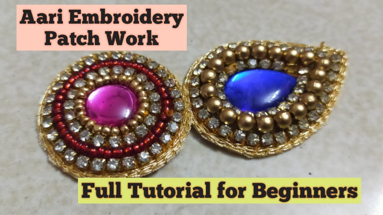 PATCH WORK in Aari embroidery Full Tutorial/ Patch work designs in Aari ...