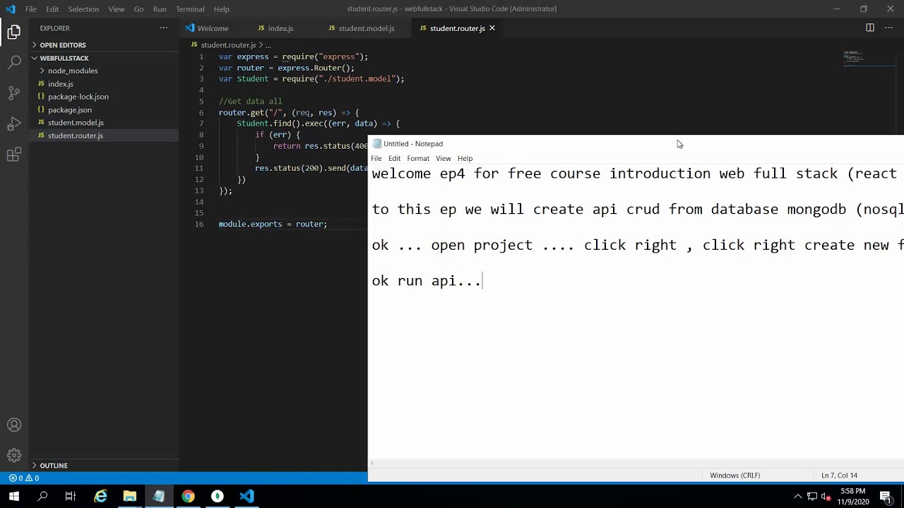 Ep4 Create Api Get Data Mangodb Crud Full Stack Web Development 1889