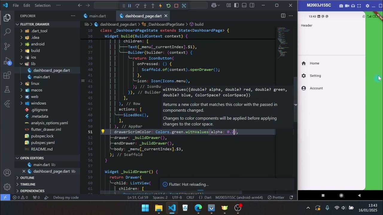Drawer atau SideBar di Flutter - YouTube