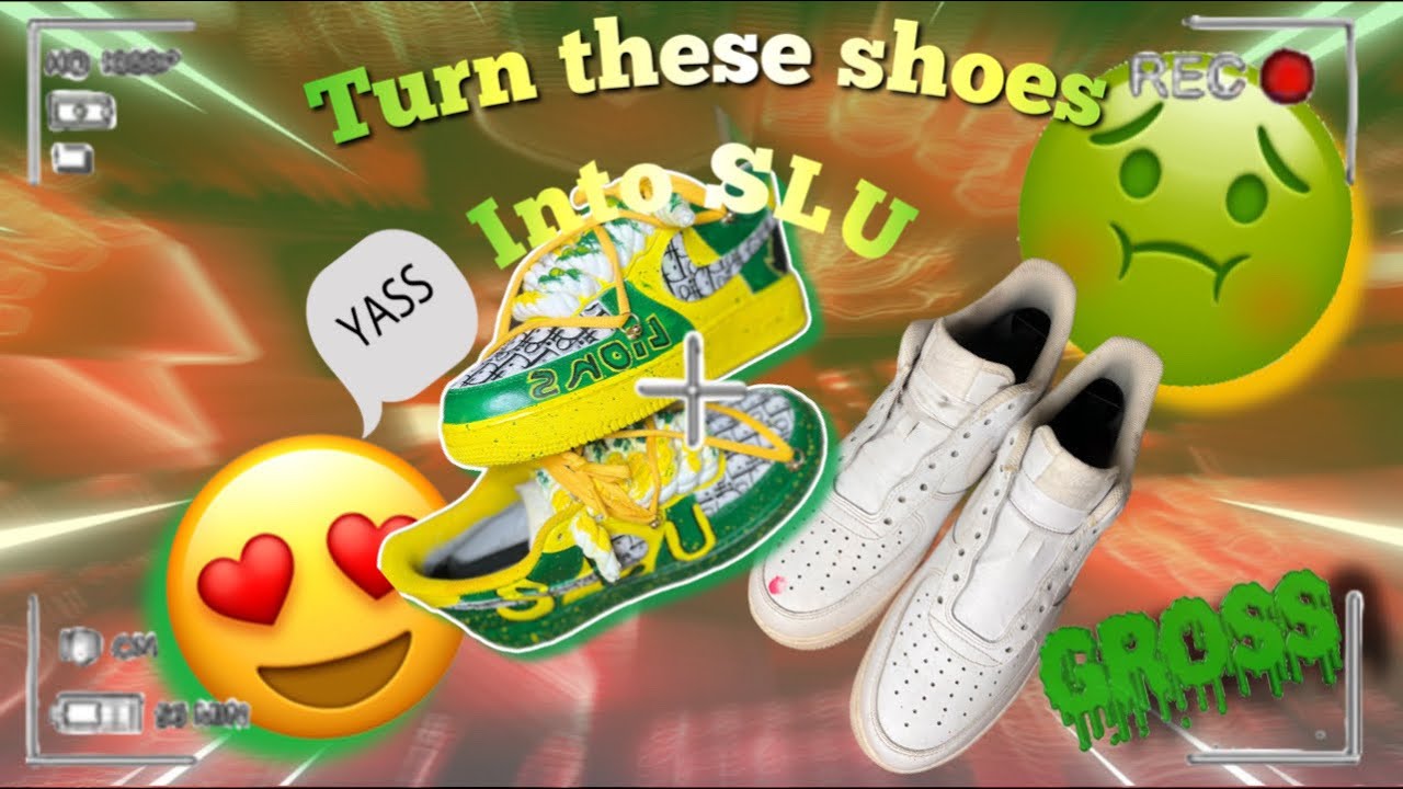 Turn these shoes into SLU Loins 🦁💚💛 #custom #SLU #shoe - YouTube