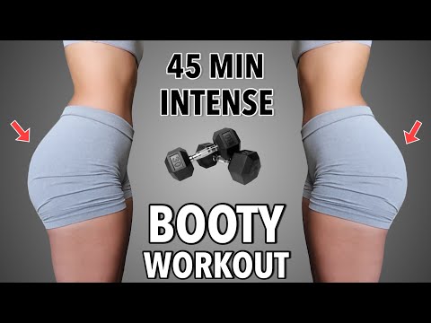 45 MIN INTENSE DUMBBELL BOOTY WORKOUT - Grow Your Glutes - Summer Shred Day 10