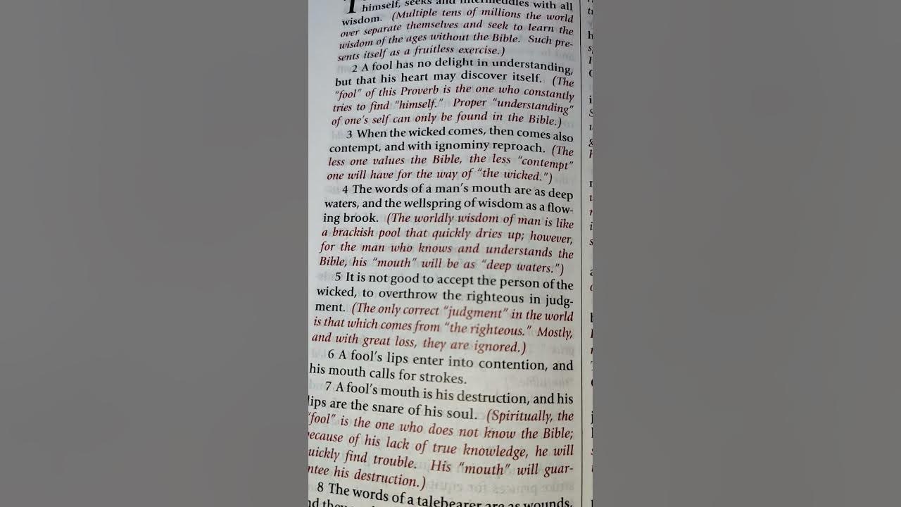 Verse of the day - Proverbs chapter 18 ️😇🙏 #shorts - YouTube