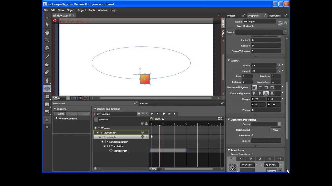 WPF Motion Paths in Microsoft Expression Blend - YouTube