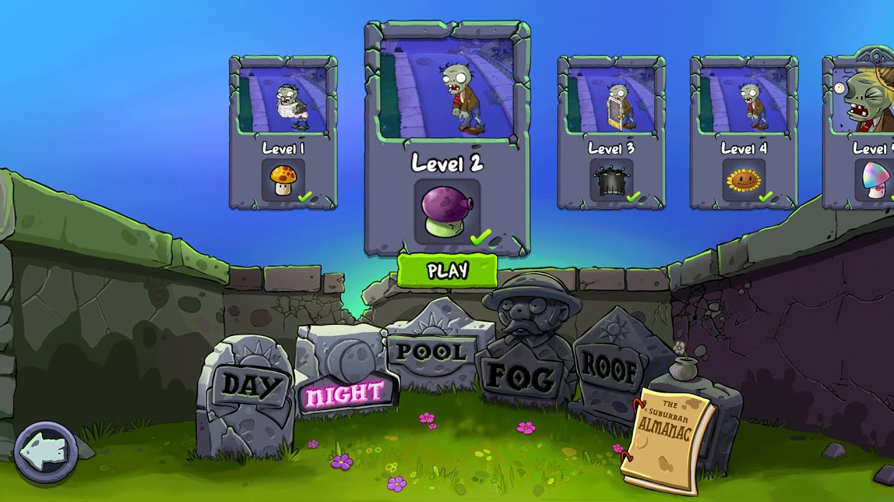 PLANTS VS ZOMBIES (NIGHT) LEVEL 2 - YouTube