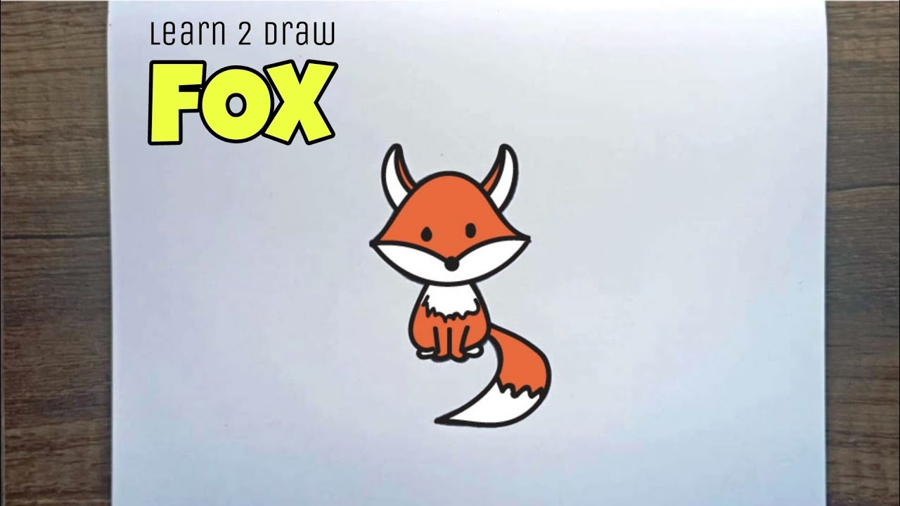 How to Draw FOX - Easy Drawing Videos Using Simple Shapes - Cute Fox ...