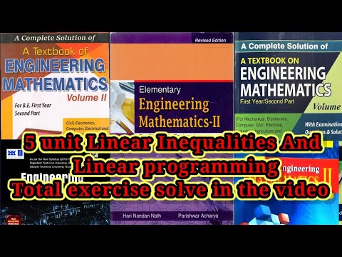 engineering Mathematics II unit 5 linear inequalities and linear programming total exercise ...