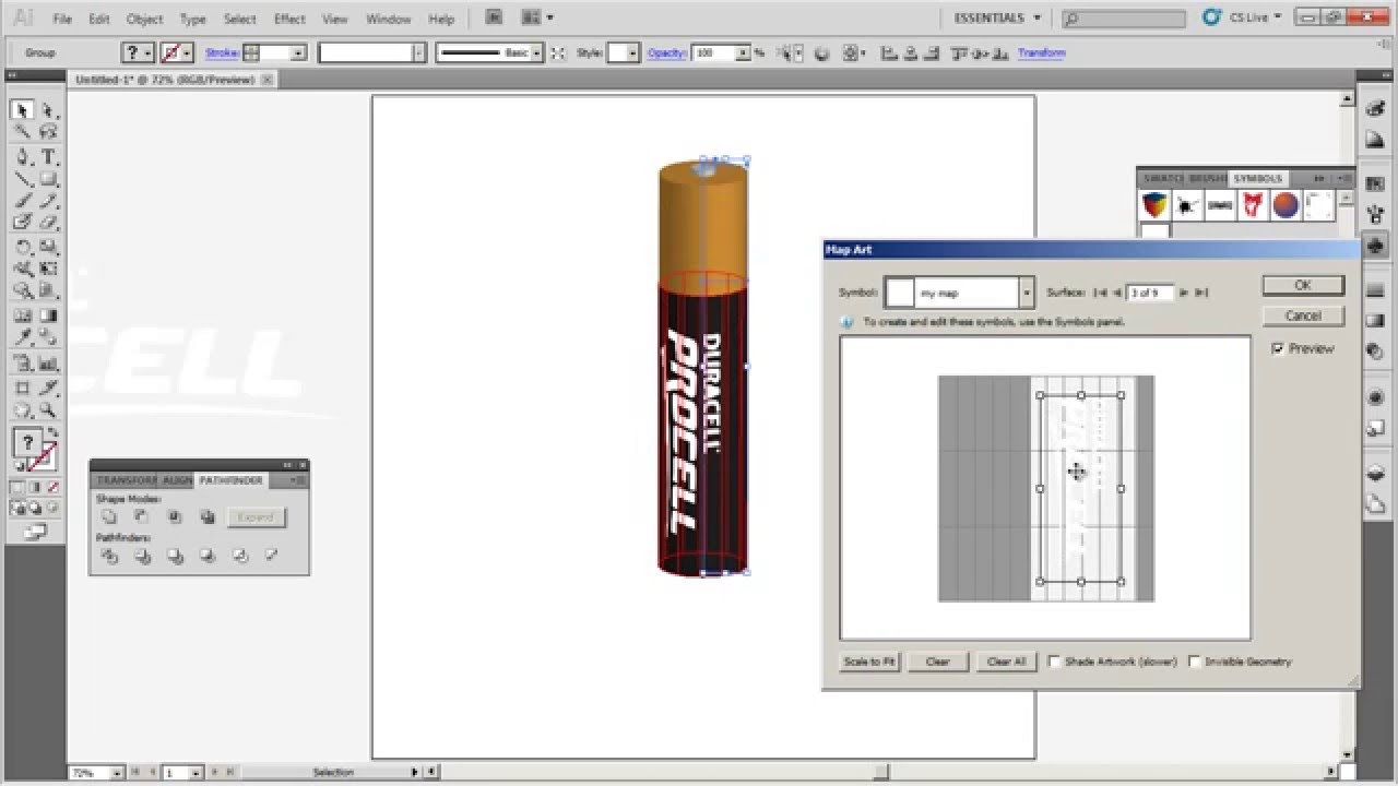Creating Duracell Battery Model With Adobe Illustrator - YouTube