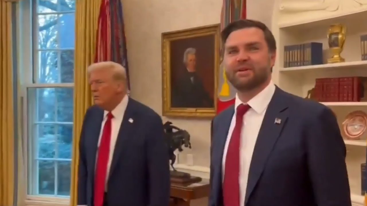 WATCH: JD Vance steps foot in the Oval Office for the first time - YouTube