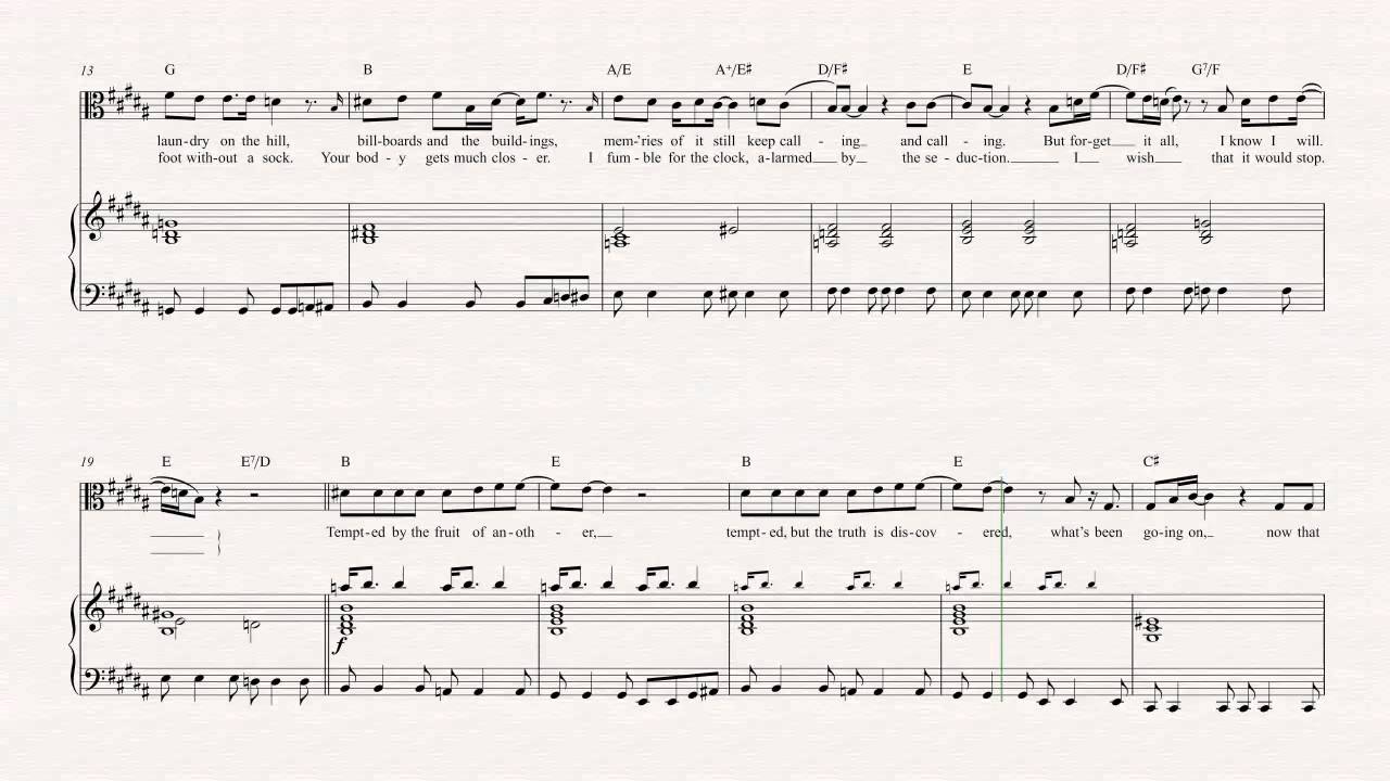 Viola - Tempted - Squeeze Sheet Music, Chords, & Vocals - YouTube