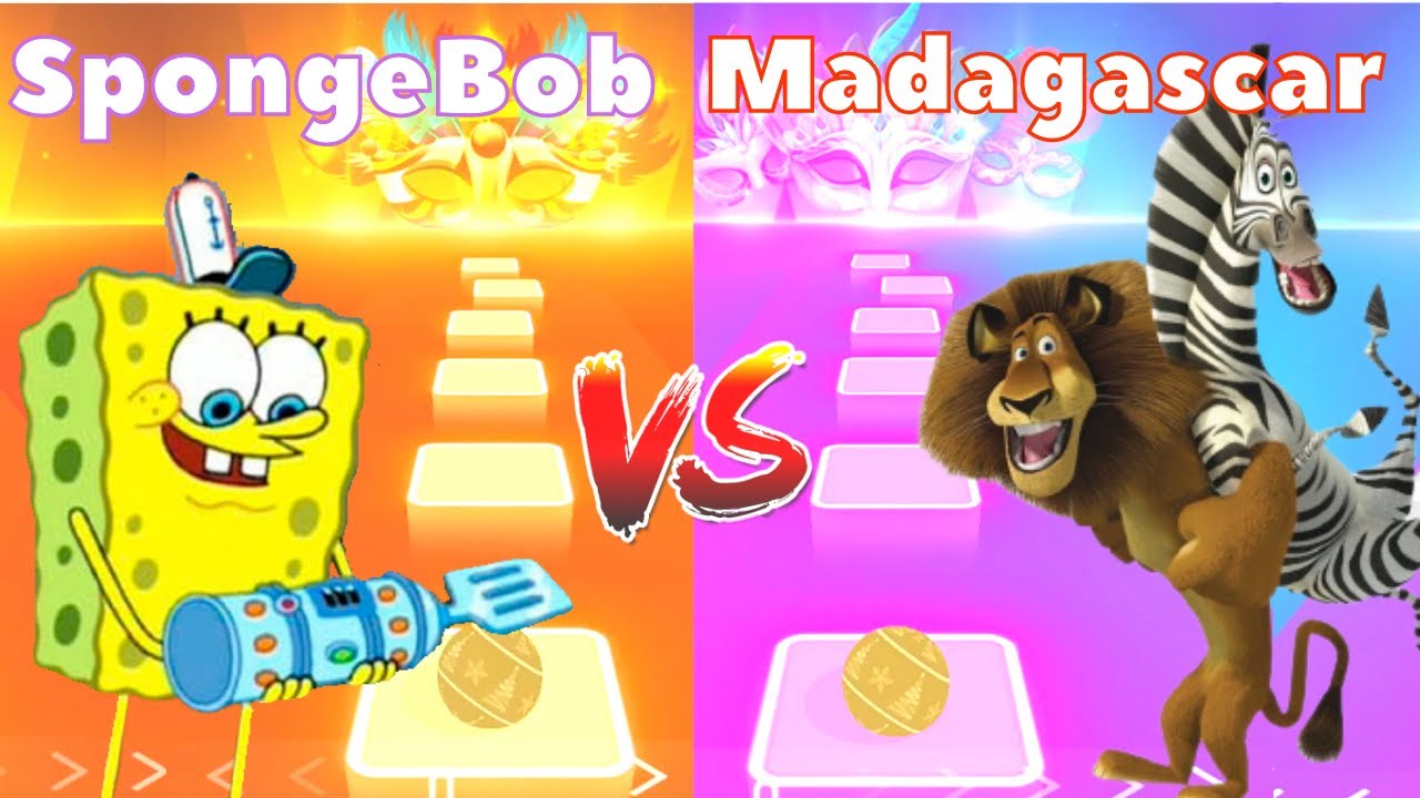 SpongeBob - Krusty Krab VS Madagascar - Like To Move It - Tiles hop ...