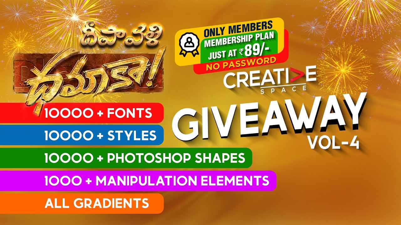 Diwali Dhamaka | 10000 + Free Fonts, PS Shapes, Styles all Gradients ...