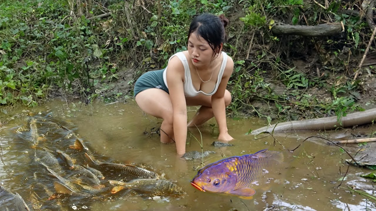 How To Catch Fish In The Wild - Fishing Technology with Pumps - Catching A Lot Of Fish Big - YouTube