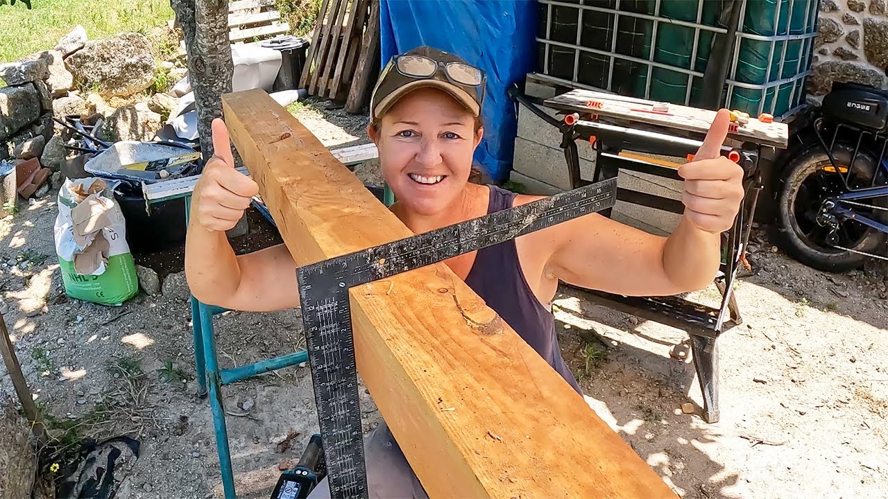 DIY Shed #4 - PREPPING WOOD & MOVING HUGE STONES - Off Grid Homestead ...