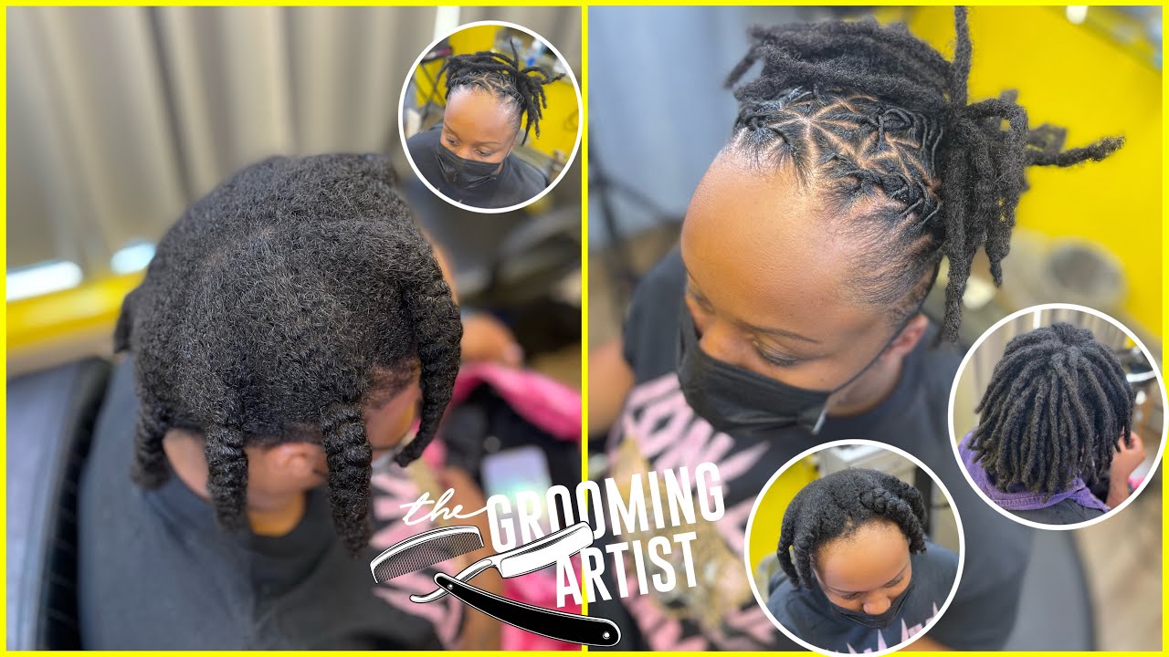 Instant Locs W/ Triangle Parts & Updo - YouTube