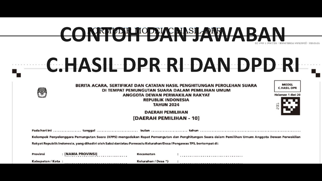 (Part 2)- Contoh Soal dan Cara Mengisi C.Hasil Pemilu 2024 - YouTube