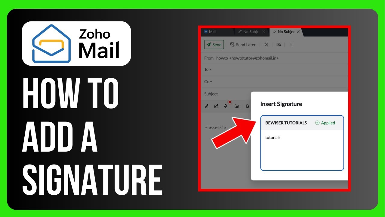How to Add a Signature in Zoho Mail - YouTube