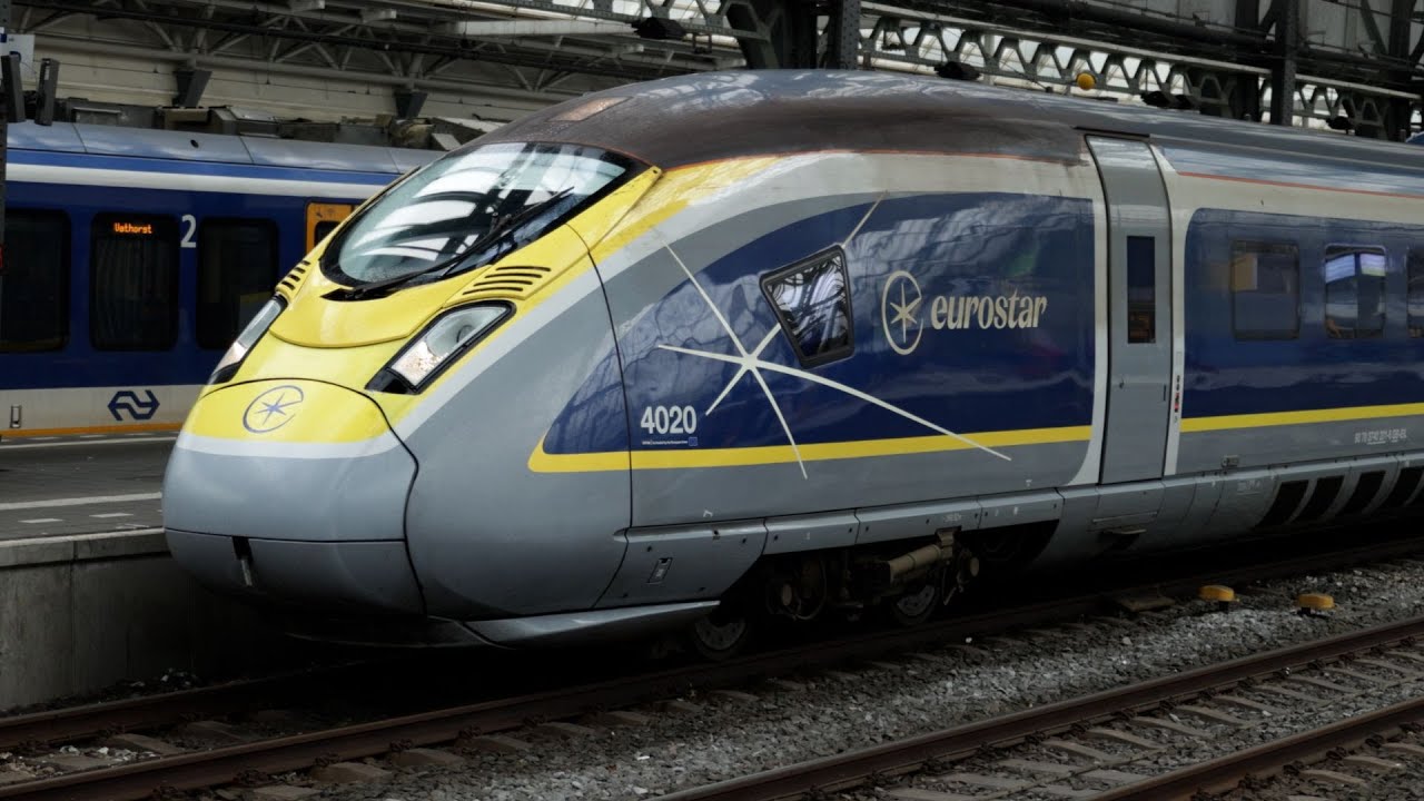 Eurostar E320 vertrekt uit Amsterdam Centraal 22 - 03 - 24 // 4K 60 fps ...