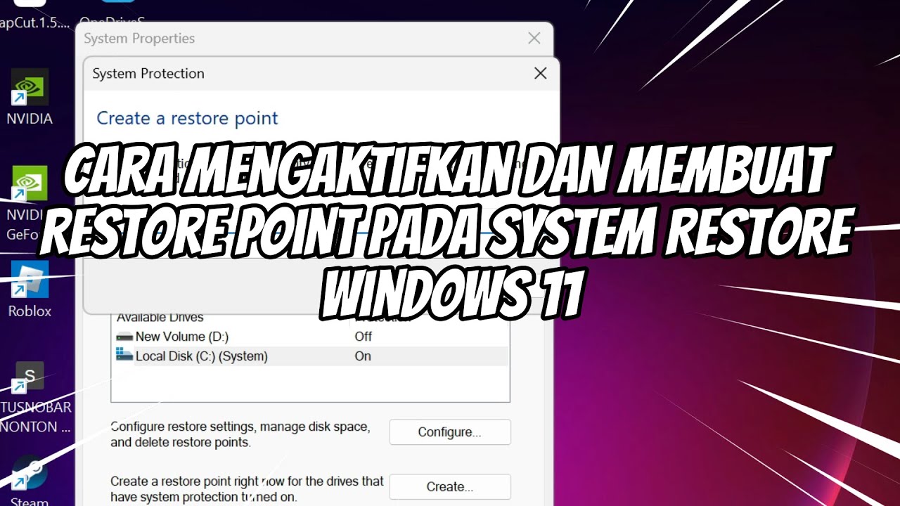 Cara Mengaktifkan dan Membuat Restore Point pada System Restore Windows ...
