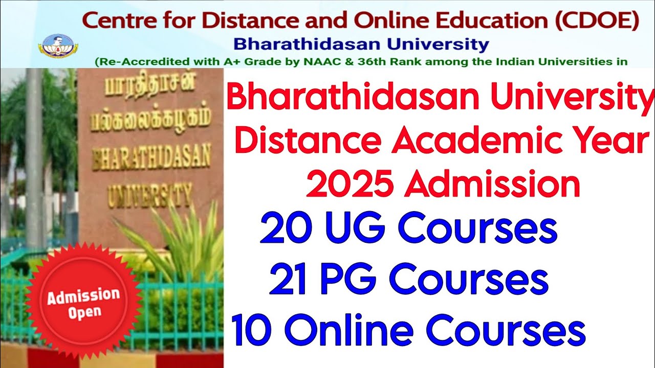Bharathidasan University Distance And Online AY 2025 Admission And ...