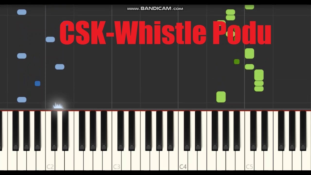 CSK Whistle Podu Piano notes,tutorial | CSK | M S Dhoni - YouTube
