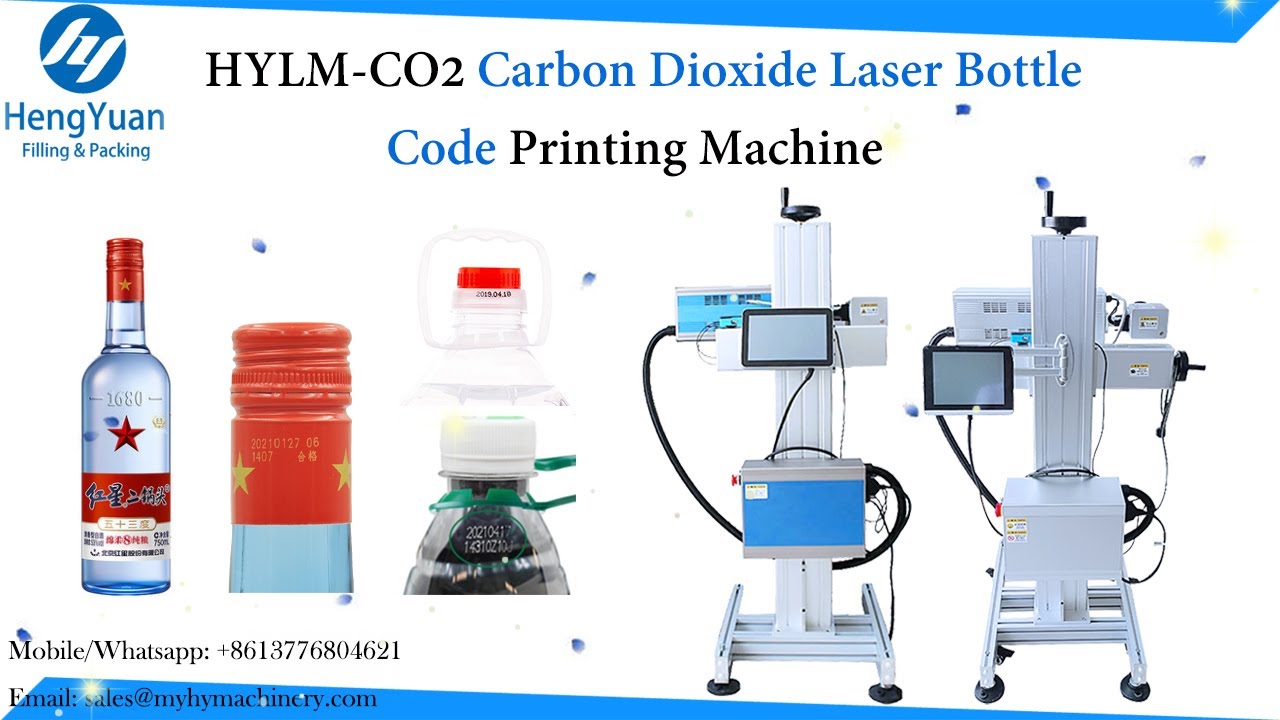 HYLM-CO2 Carbon Dioxide Laser Bottle Code Printing Machine - YouTube
