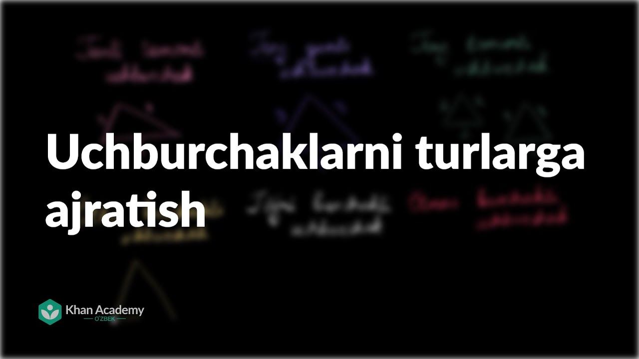 Uchburchaklarni turlarga ajratish | Uchburchaklar | Geometriya asoslari ...
