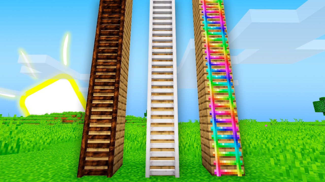 Where do lead NEW LADDERS in Minecraft ? SCARY LADDER vs RAINBOW LADDER ...
