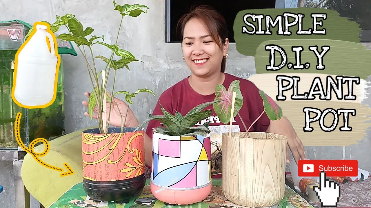 DIY Plant Pot from empty gallon (easy way yet ellegant) - YouTube