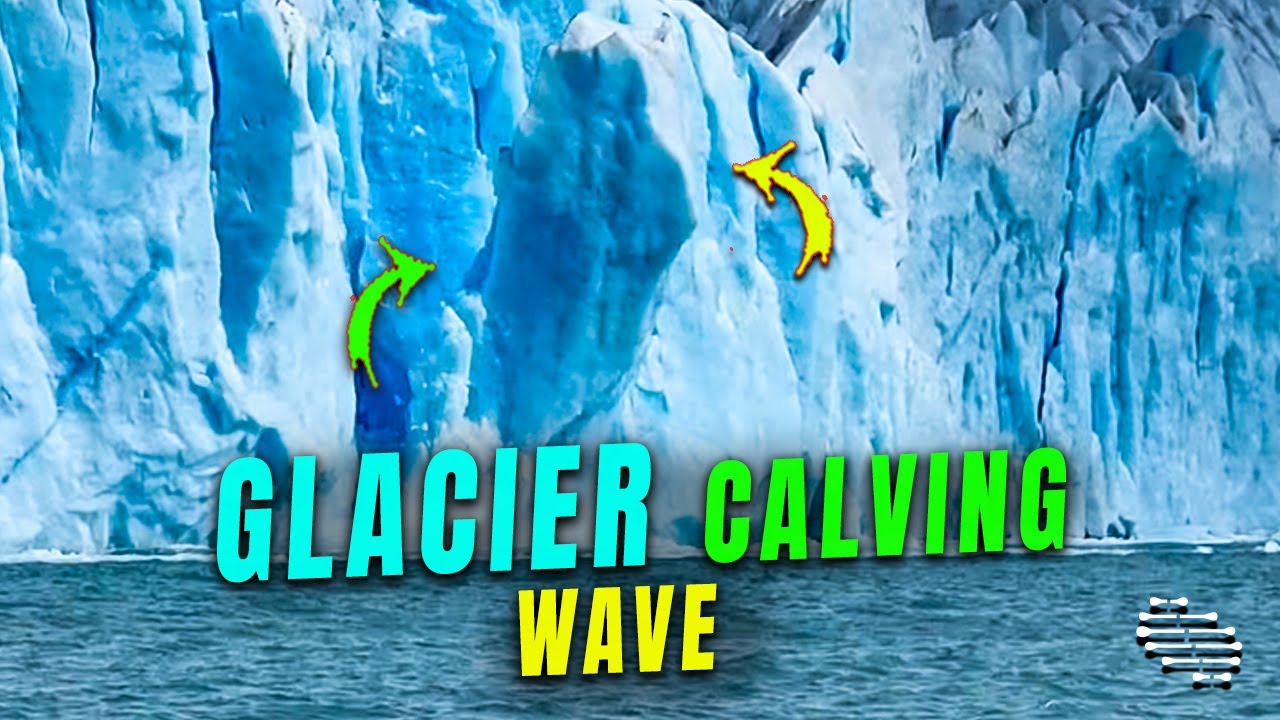 Glacier Calving Creates Giant Wave and Ice Chunks - YouTube