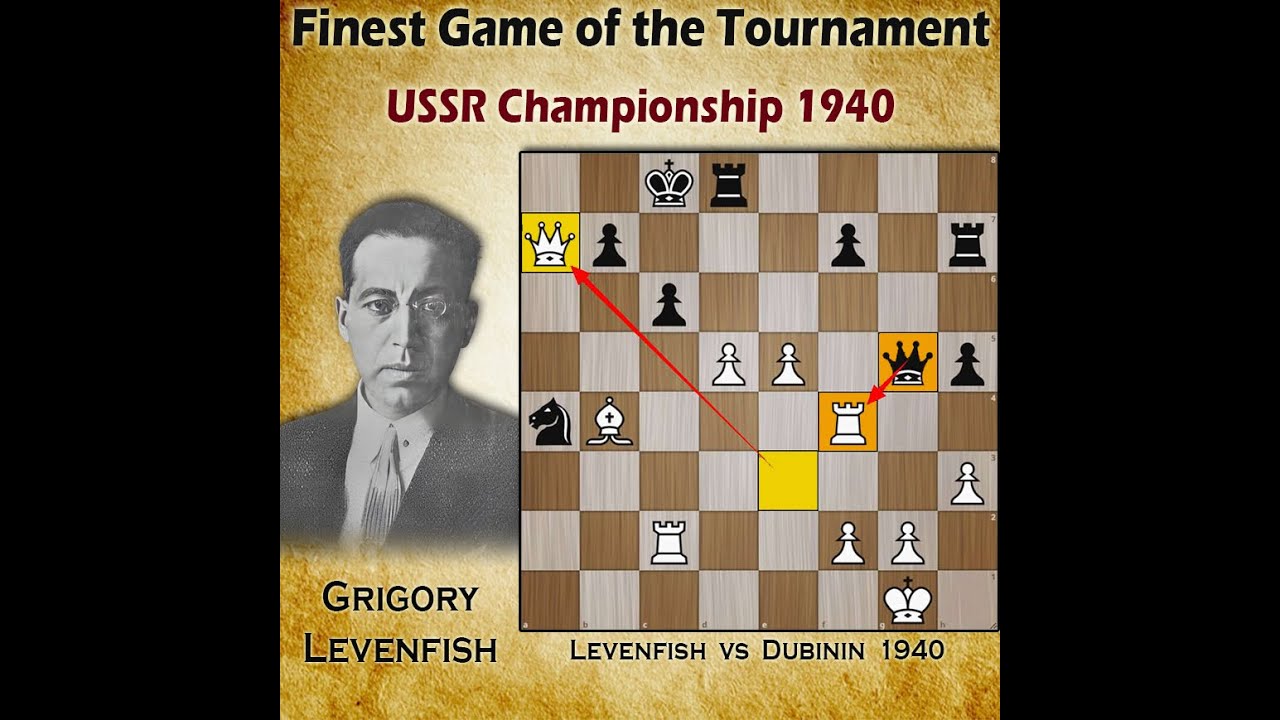 Finest Game of the USSR Championship | Levenfish vs Dubinin 1940 - YouTube